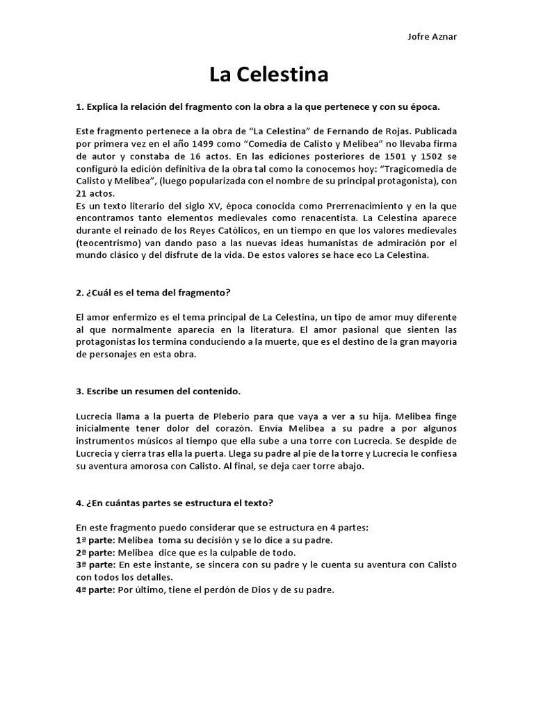 La Celestina | PDF | Poesía | Clásicos