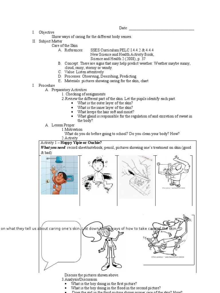 Parts Of The Skin And Their Functions For Grade 3 Worksheets
