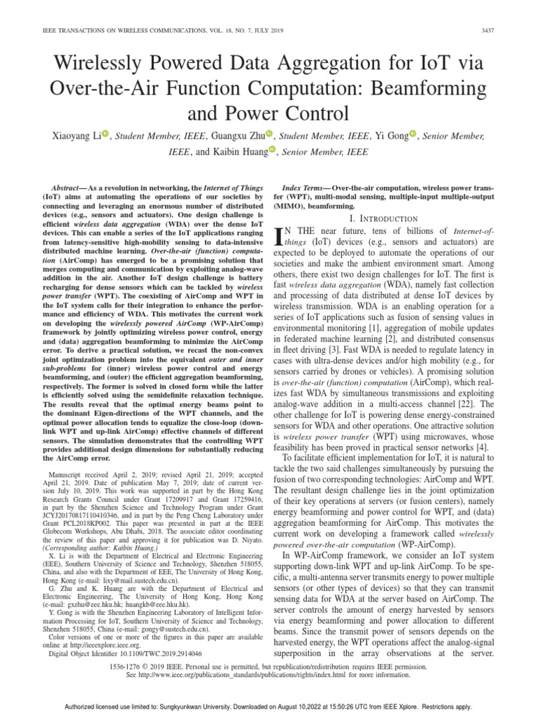 Wirelessly Powered Data Aggregation For IoT Via Over-The-Air Function Computation Beamforming ...