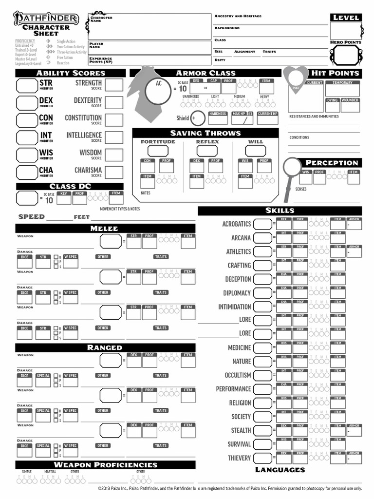 Character Sheet Simplified v2 A4 | PDF