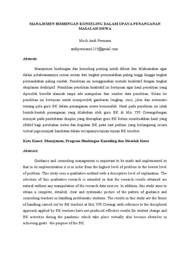 Jurnal Manj BK Moch Andi Permana 1192010094 | PDF