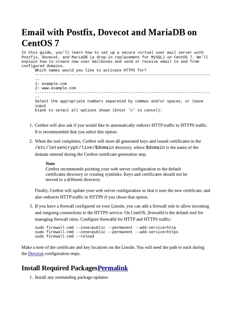 Linux Postfix Configuration | PDF | Domain Name | Databases