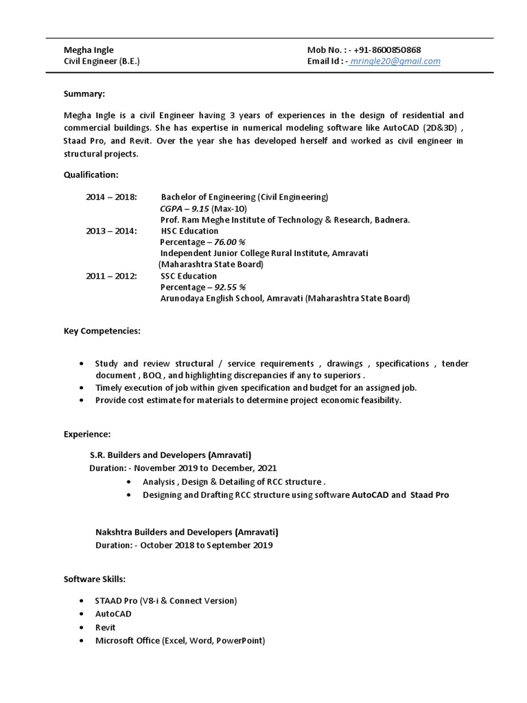 Megha Resume Pdf