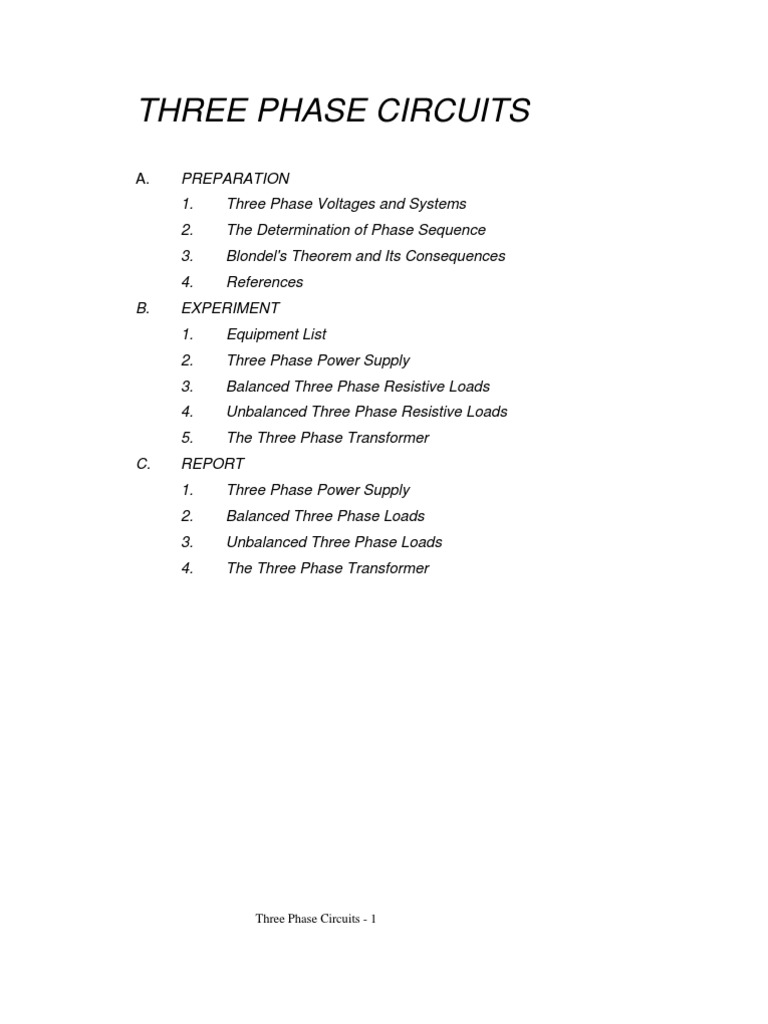 Three Phase Circuits | PDF | Physics | Quantity