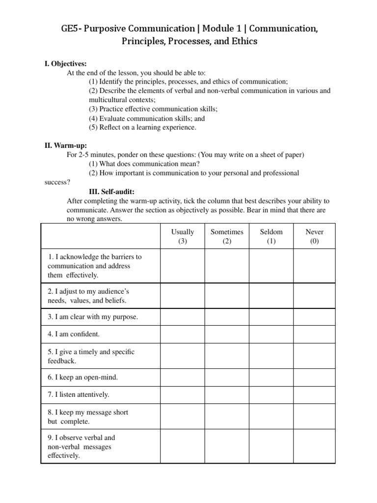 Module 1 | Download Free PDF | Communication | Nonverbal Communication