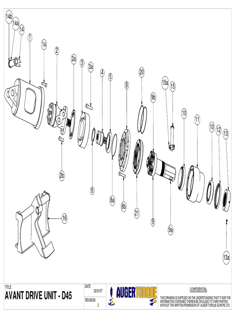 PartsList A33552 Auger Torque D45 | PDF | Tools | Equipment