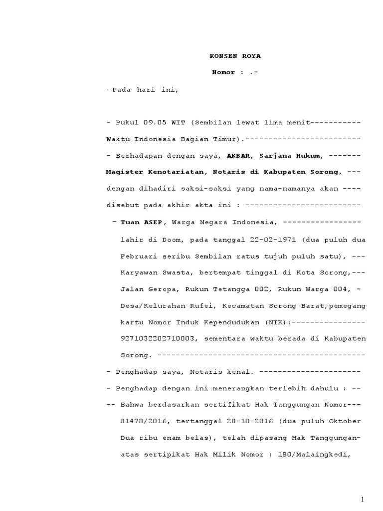 Draft Konsen Roya | PDF