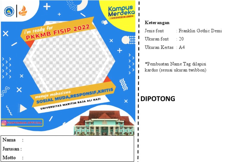 Panduan Pembuatan Name Tag Maba | PDF
