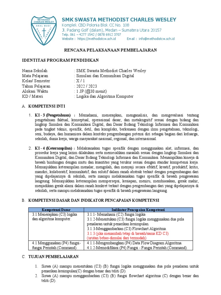 RPP TIK - Flowchart - SMK X - Kesuma Heri | PDF