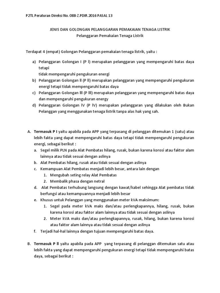 Jenis Dan Golongan P2TL | PDF