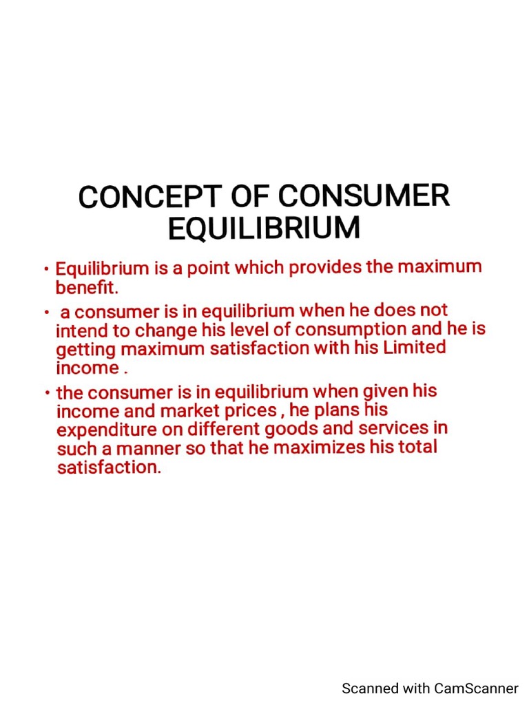 Consumer Equilibrium | PDF