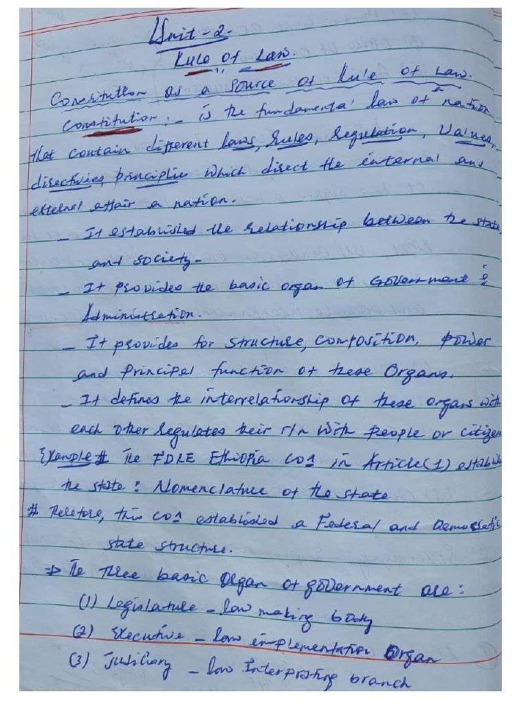 Grade 10 Unit Two Civics Note | PDF