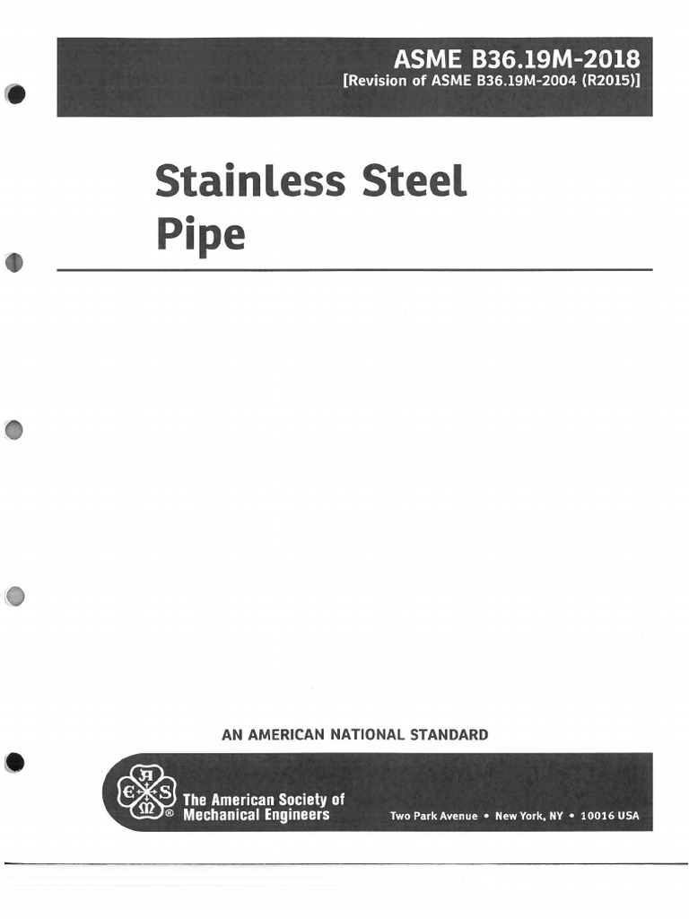 B36.19M - Stainless Steel Pipe | PDF