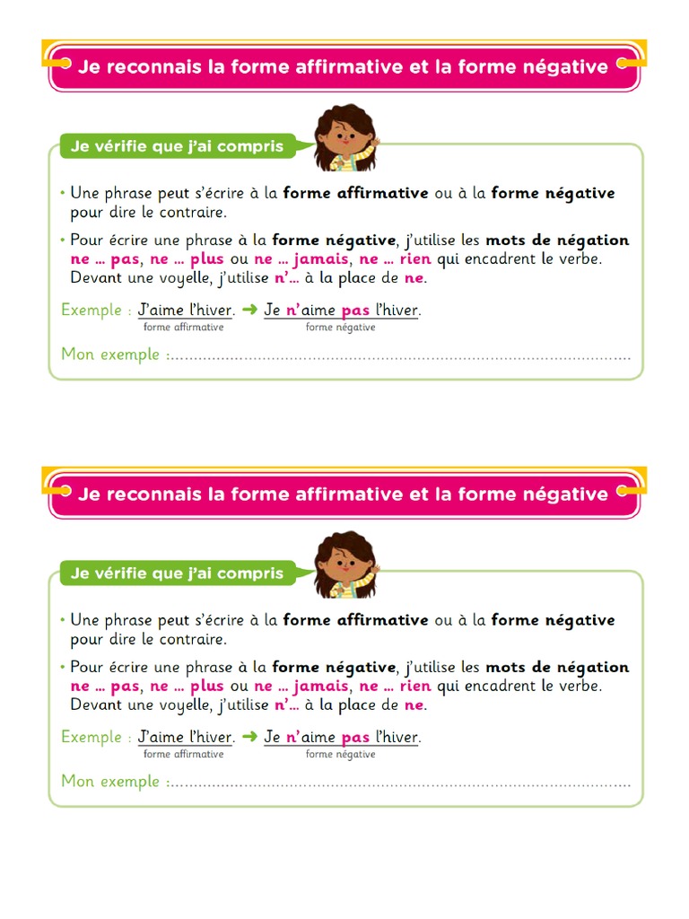 leçon forme négative | PDF