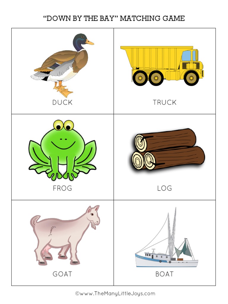 Down by The Bay Matching Game PDF | PDF
