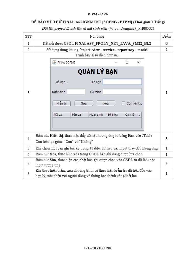 (SOF203) Đề Thi Thử | PDF