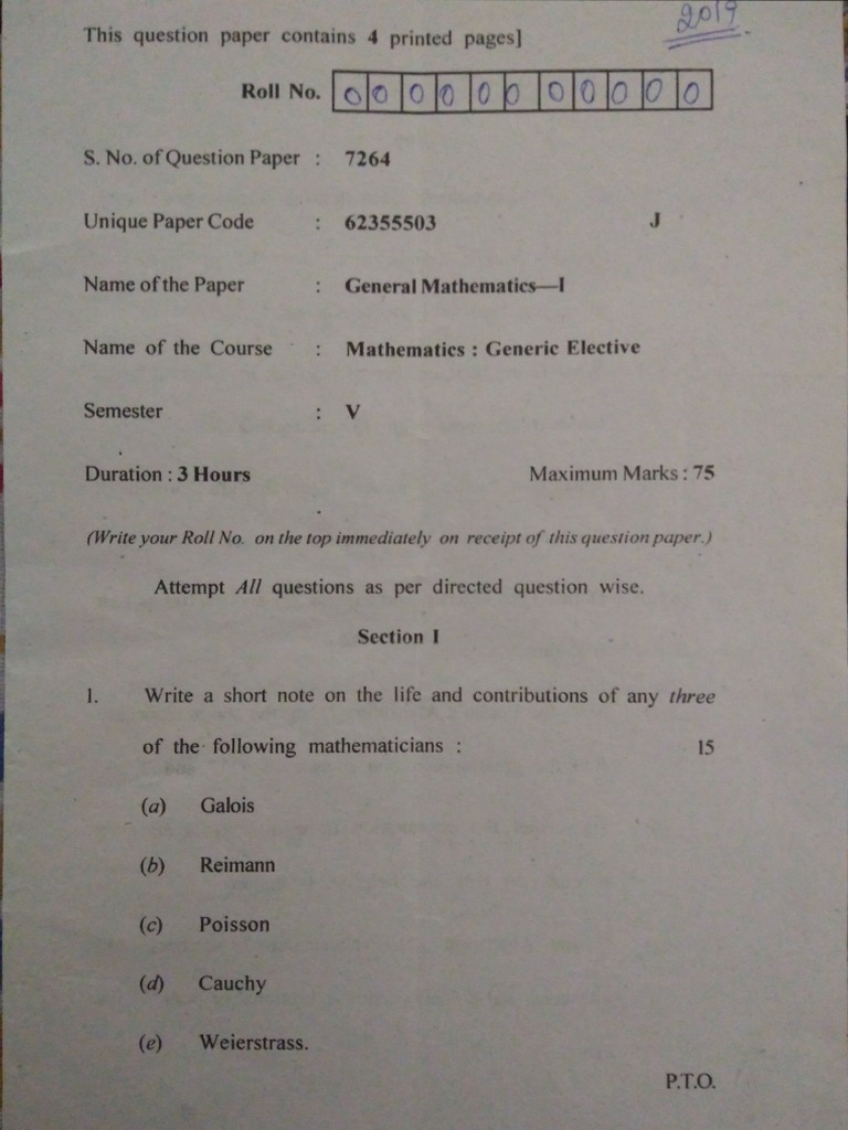 General Mathematics 1 (2019) | PDF