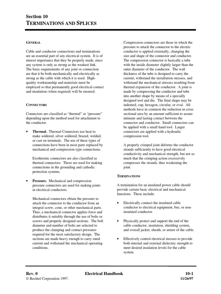 Sec10 - Termination and Splices | PDF | Electrical Connector ...