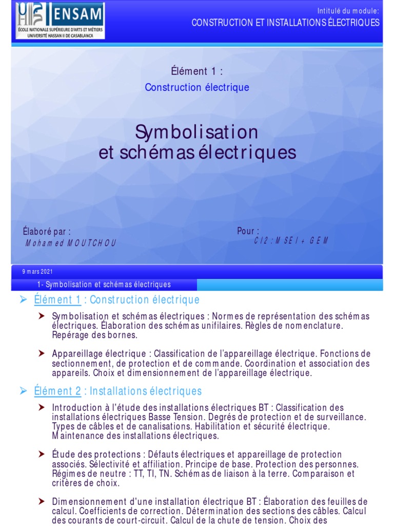 1-Symbolisation Et Schémas Électriques - 20210309 | PDF | Organisation ...