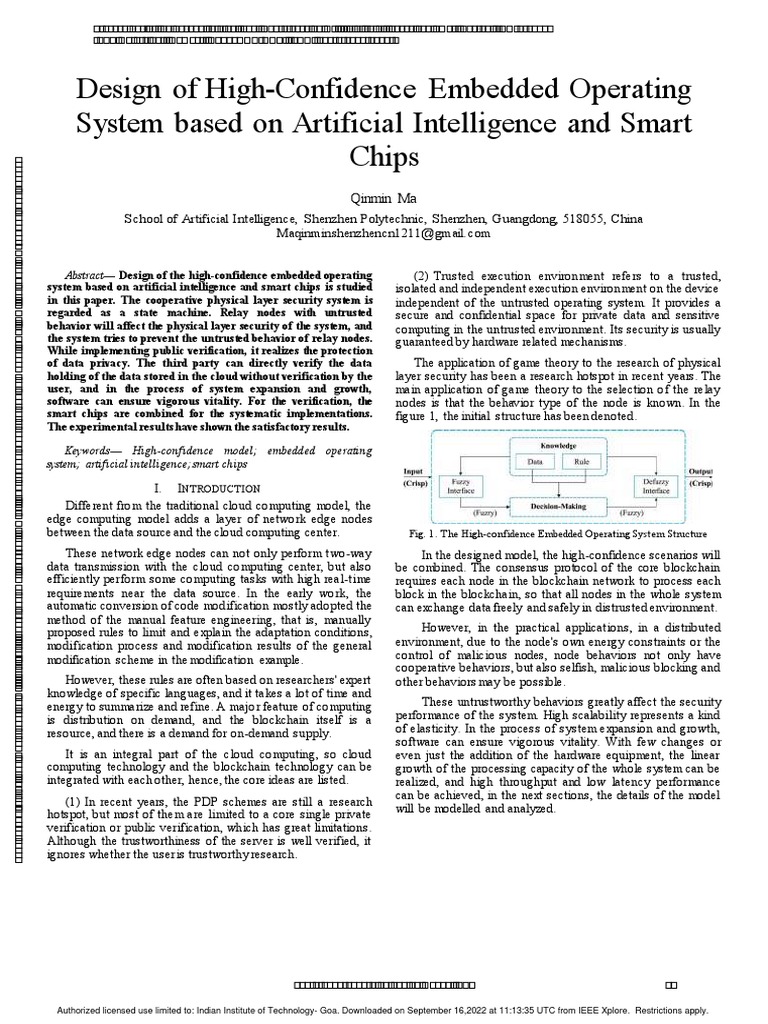 Design of High-Confidence Embedded Operating System Based On Artificial ...