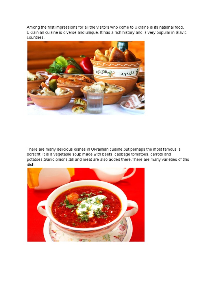 Ukranian National Food | PDF