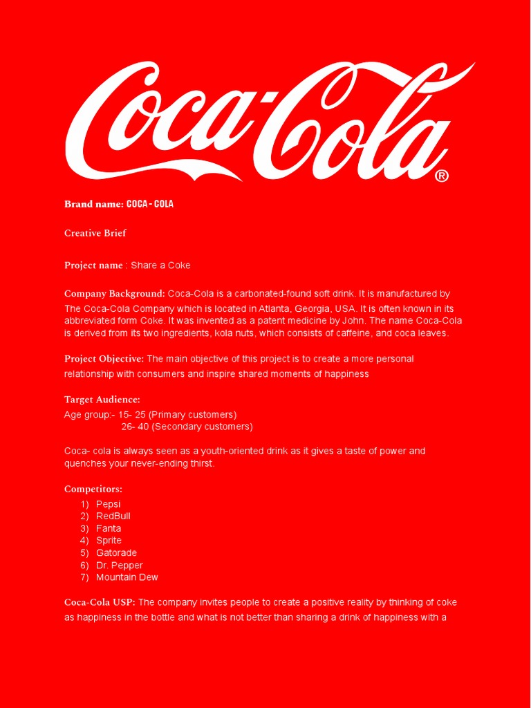 Creative Brief For Coca-Cola | PDF