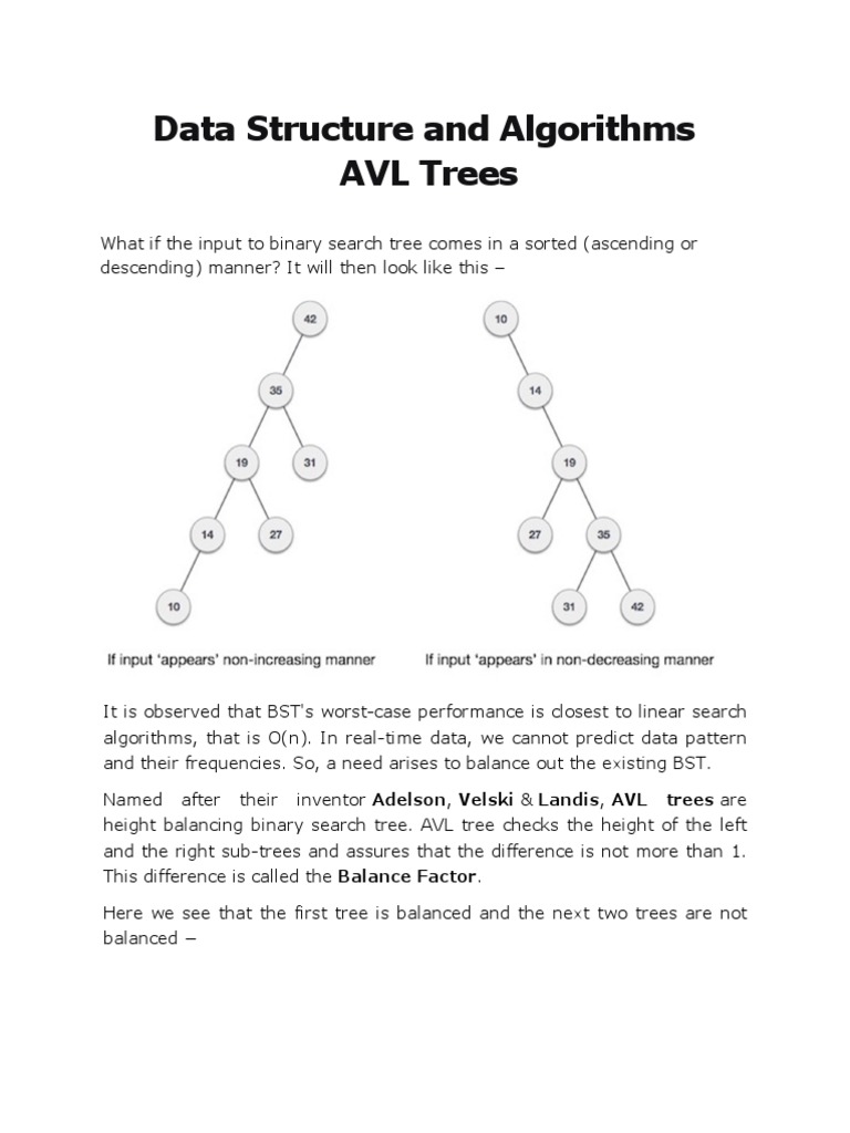Data Structure and Algorithms - AVL TREES | PDF | Computer Science | Computer Data