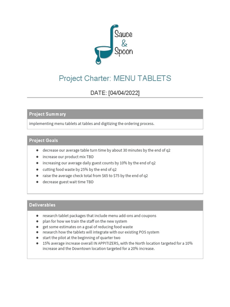 Project Charter | PDF | Technology & Engineering