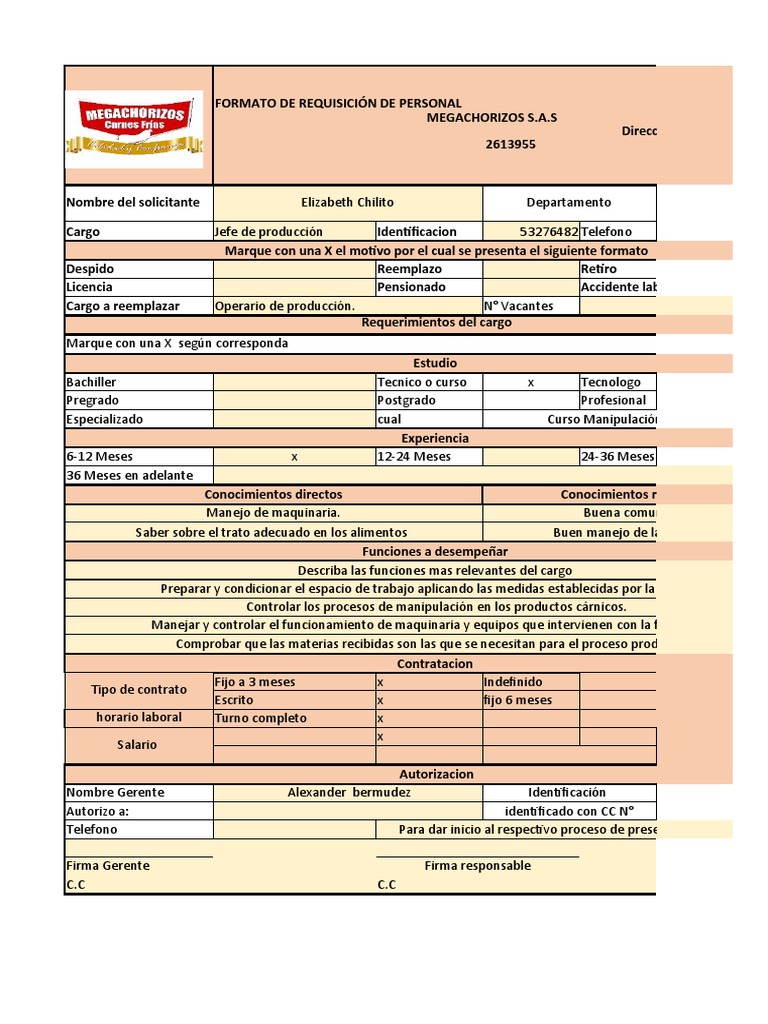Formato de Requisicion de Personal | PDF | Business