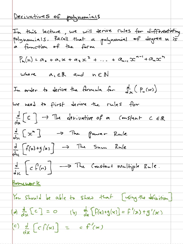 23 - Derivatives of Polynomials | PDF