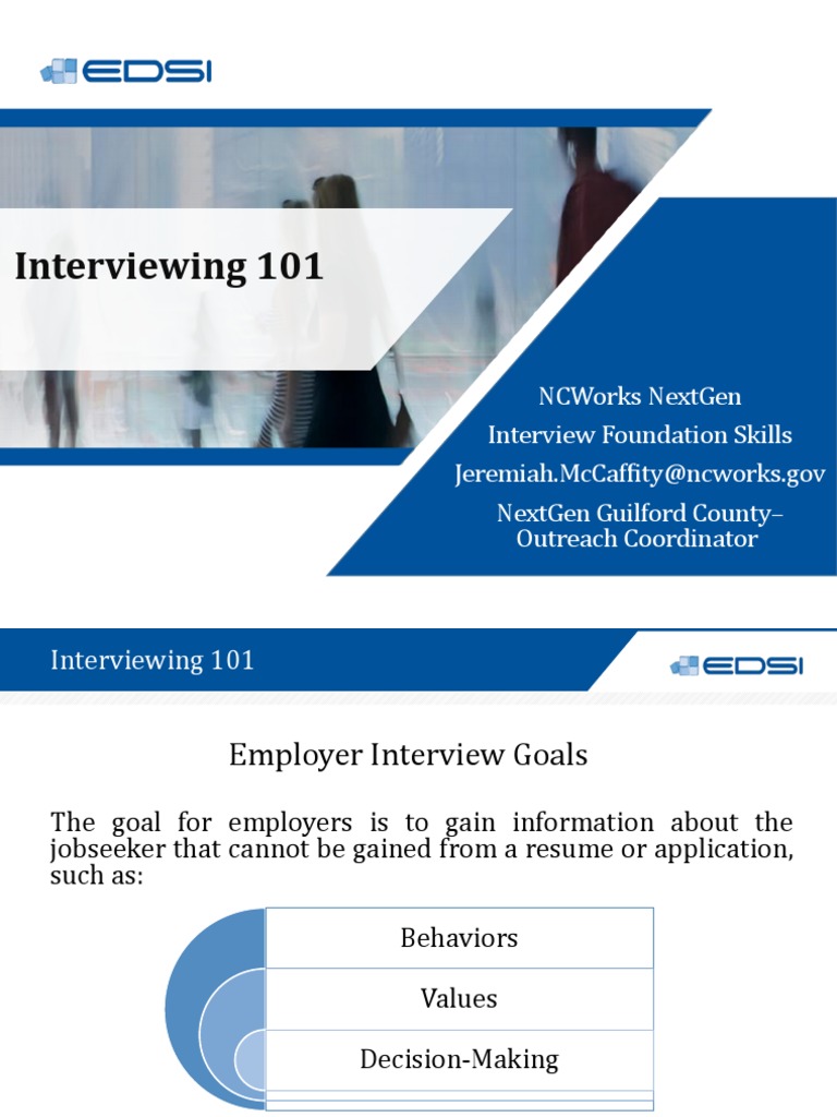 Job Prep Interview Skills Workshop | Download Free PDF | Cognition | Psychological Concepts