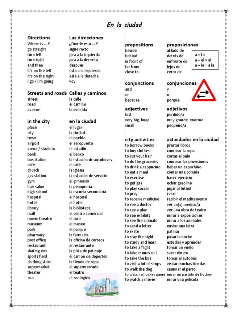 Vocabulario en La Ciudad | PDF