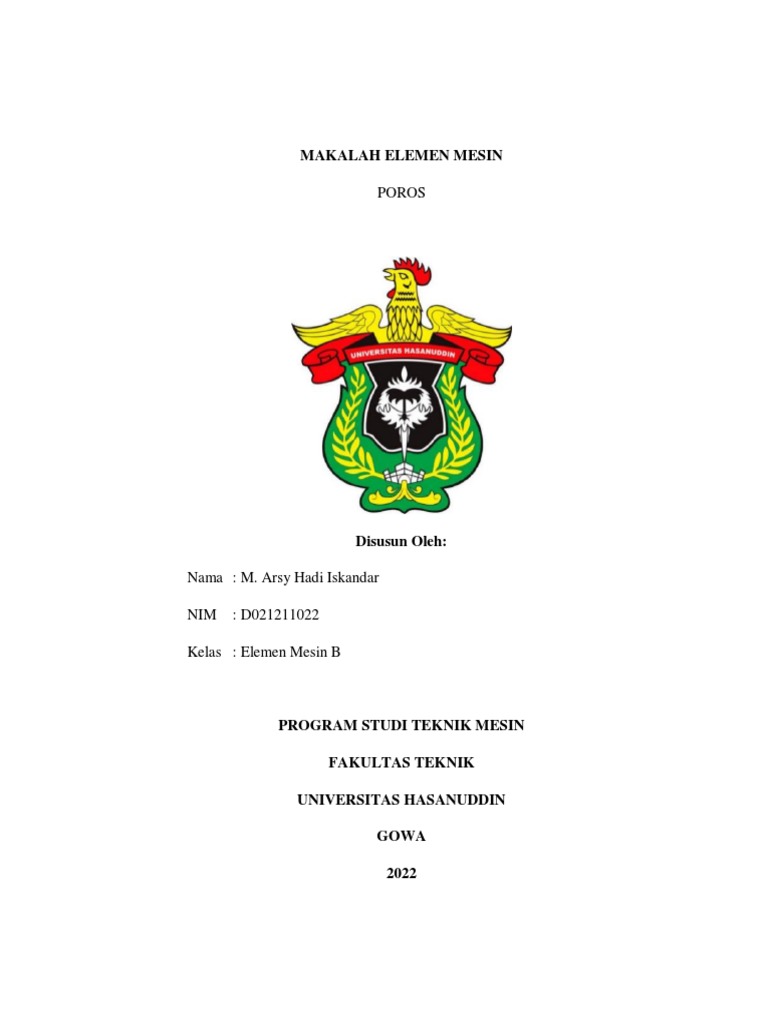 d021211022 - M. Arsy Hadi Iskandar - Makalah Elemen Mesin | PDF