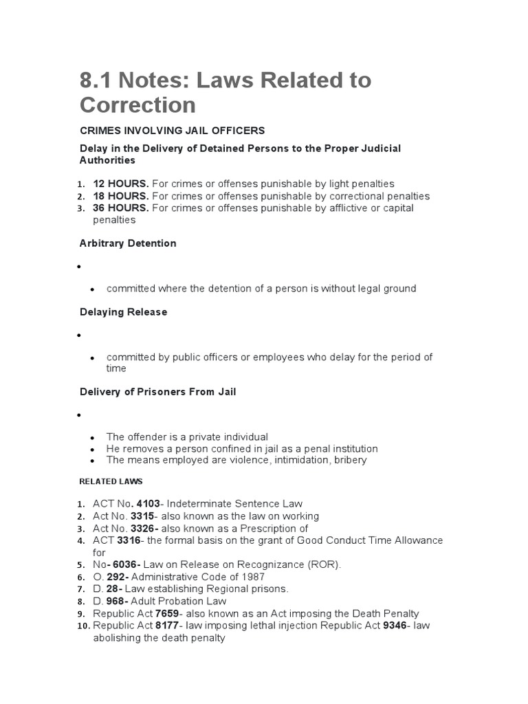 Ca Notes | PDF | Prison | Parole