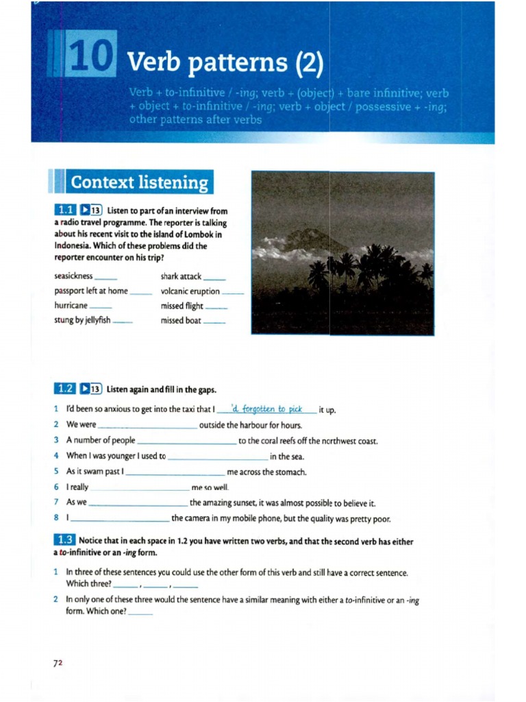 Oxford Advanced - Verb Patterns - Revision | PDF