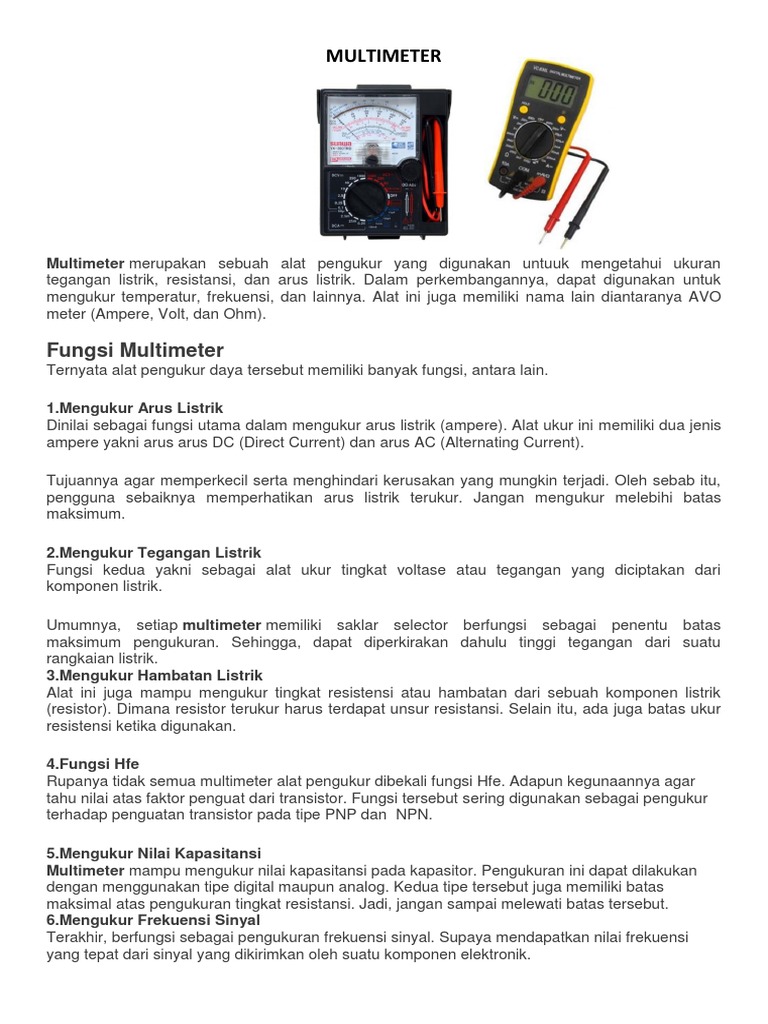 Materi Multimeter | PDF