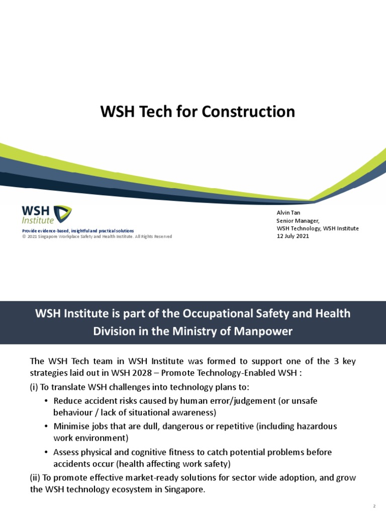 WSH Tech For Construction 12 July 2021 | PDF | Internet Of Things ...