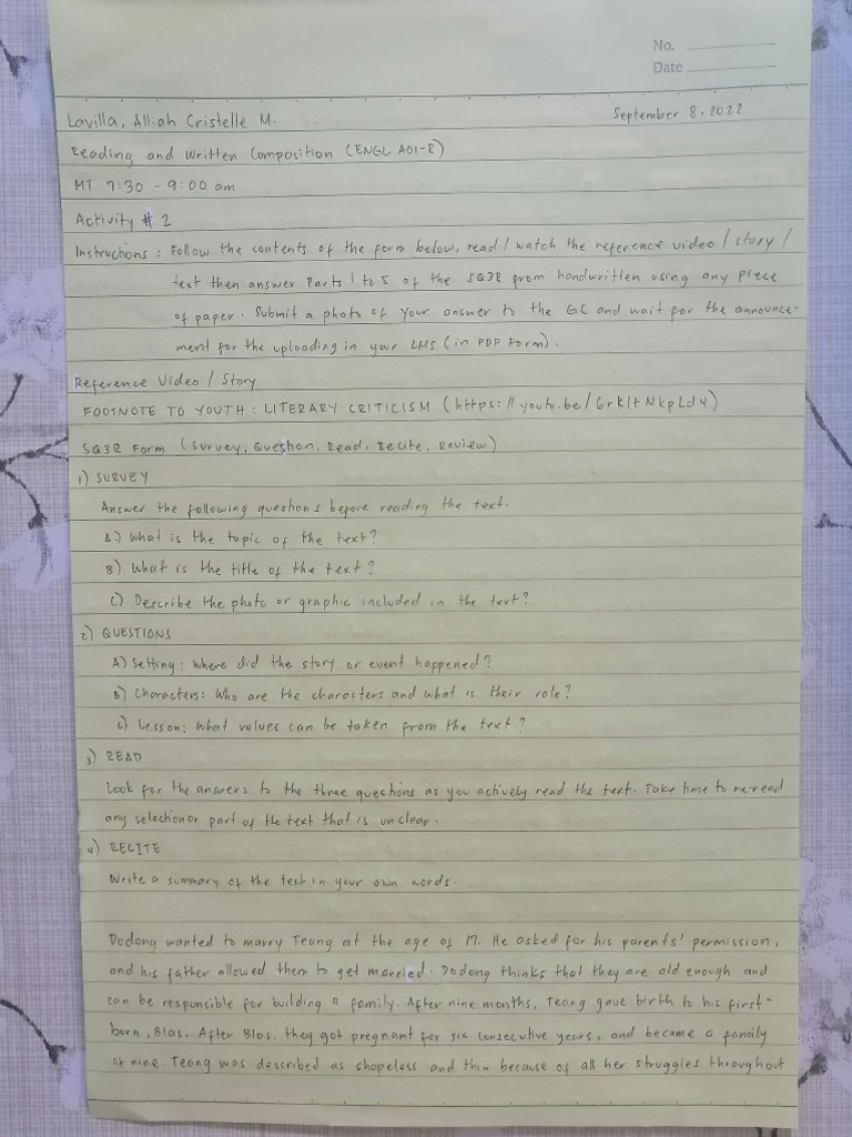 Lavilla Alliah - Activity2 - ENGL A01 R | PDF