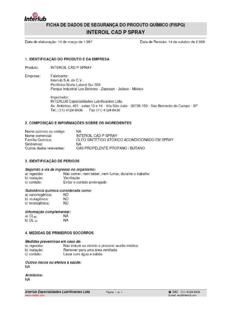Interoil Cad P Spray | PDF
