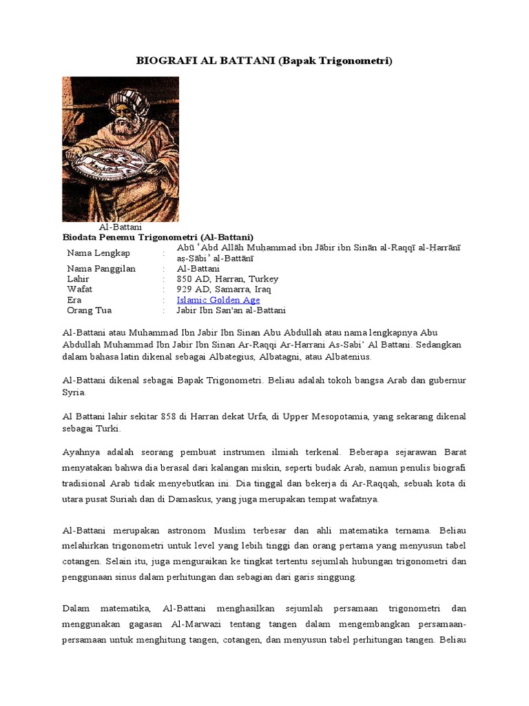 Biografi Al Battani | PDF | Agama & Spiritualitas