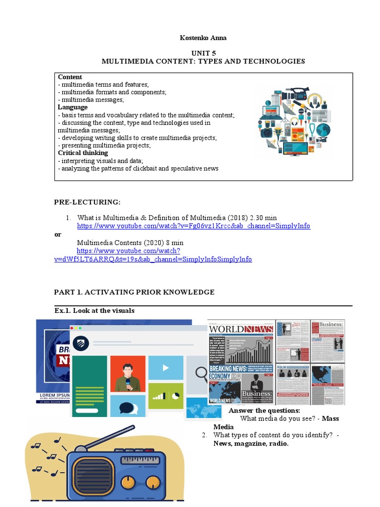 Kostenko Anna Unit 5 | Download Free PDF | Multimedia | Mass Media