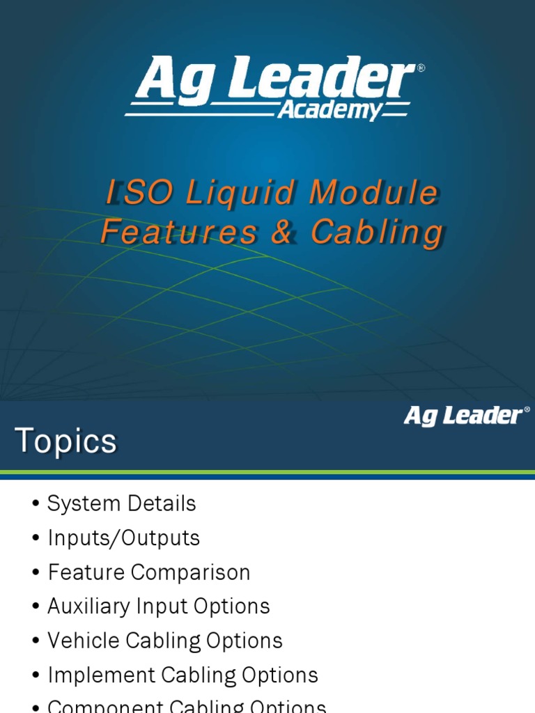 ISO Liquid Module Features & Cabling | PDF | Computing | Electrical Engineering