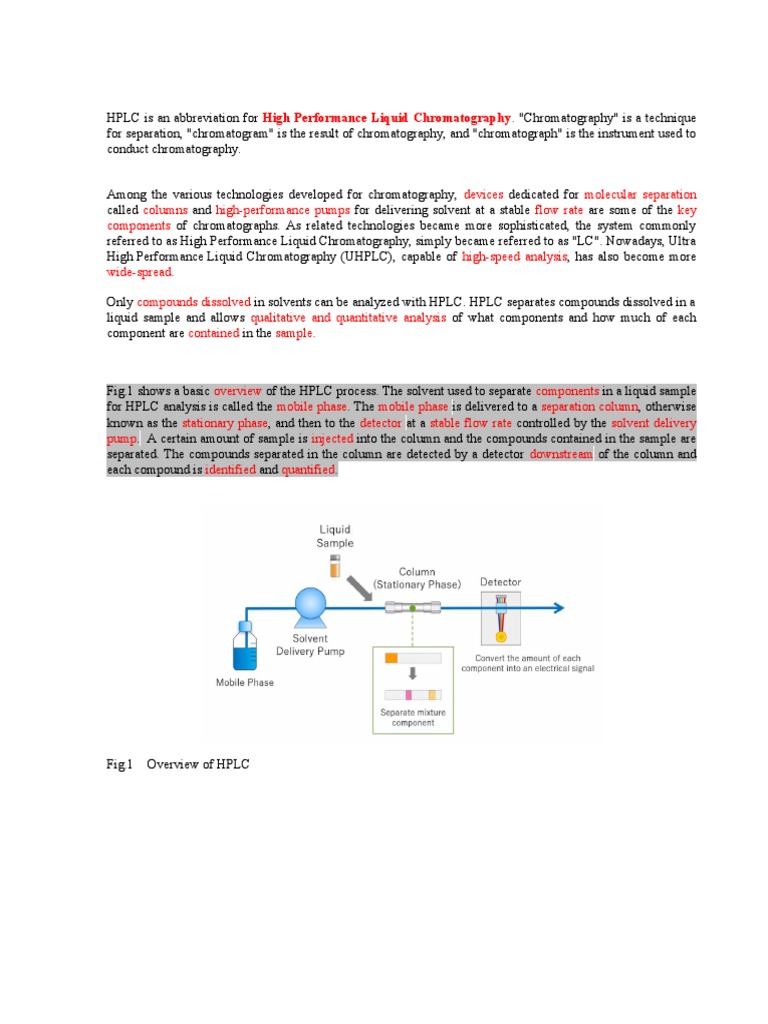 Overview of HPLC | PDF | High Performance Liquid Chromatography | Chromatography
