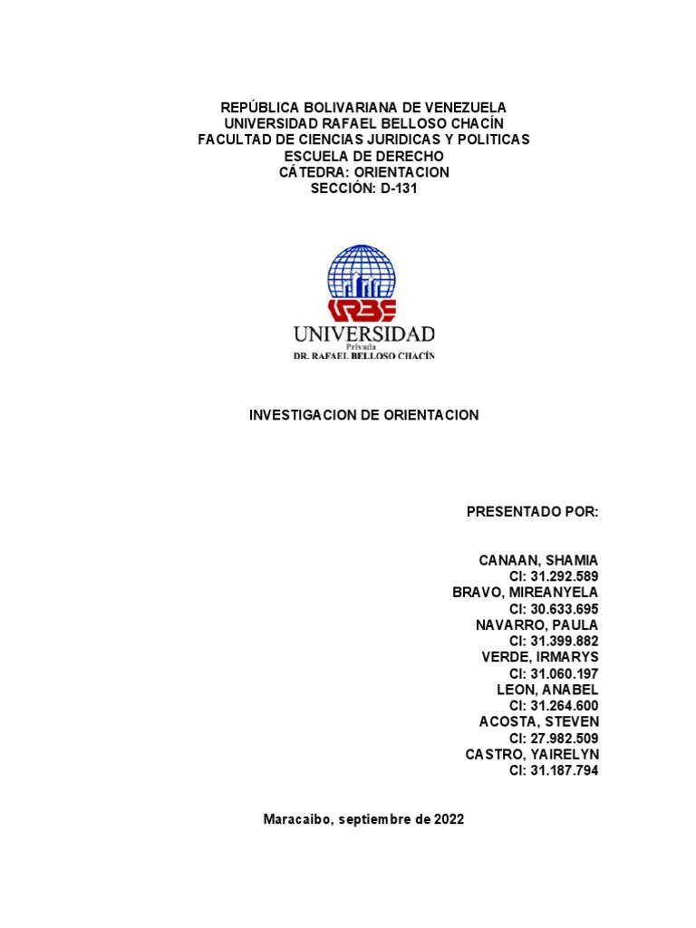 Informe de Orirntacion Urbe | PDF | Universidades y colegios | Venezuela