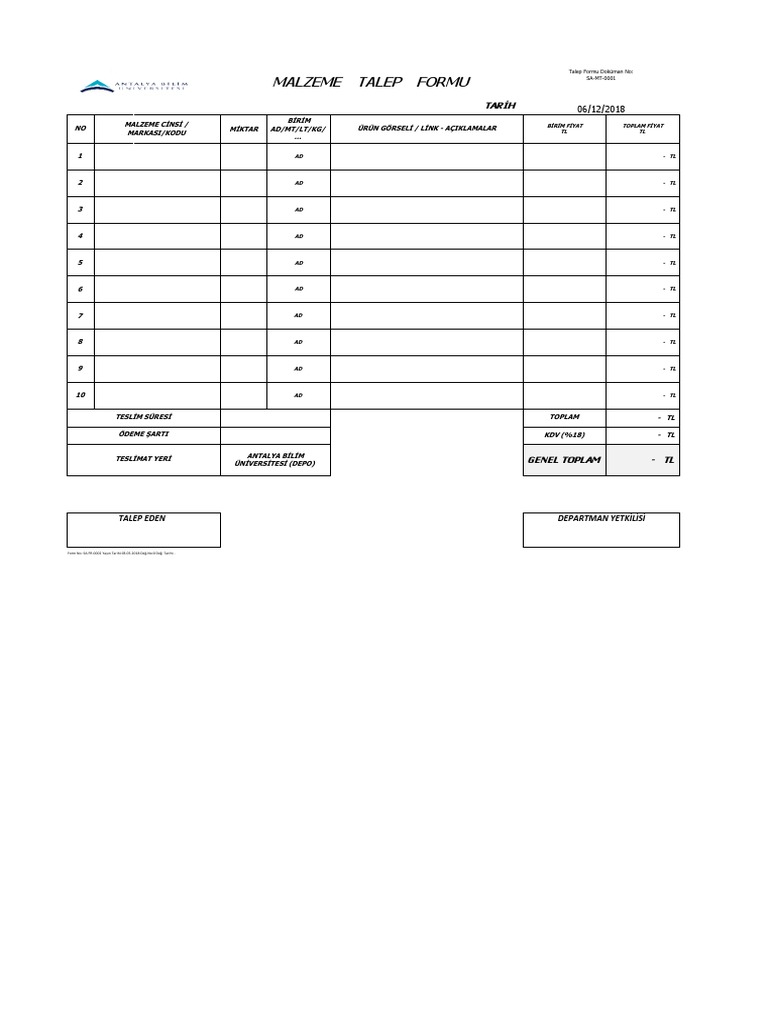 sa-fr-0002-malzeme-talep-formu_1544166142 | PDF