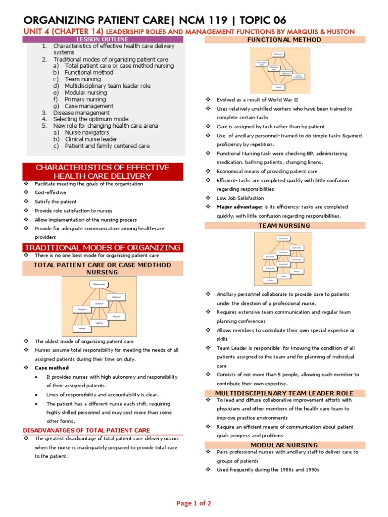 06 LEC Organizing Patient Care | PDF | Nursing | Health Care