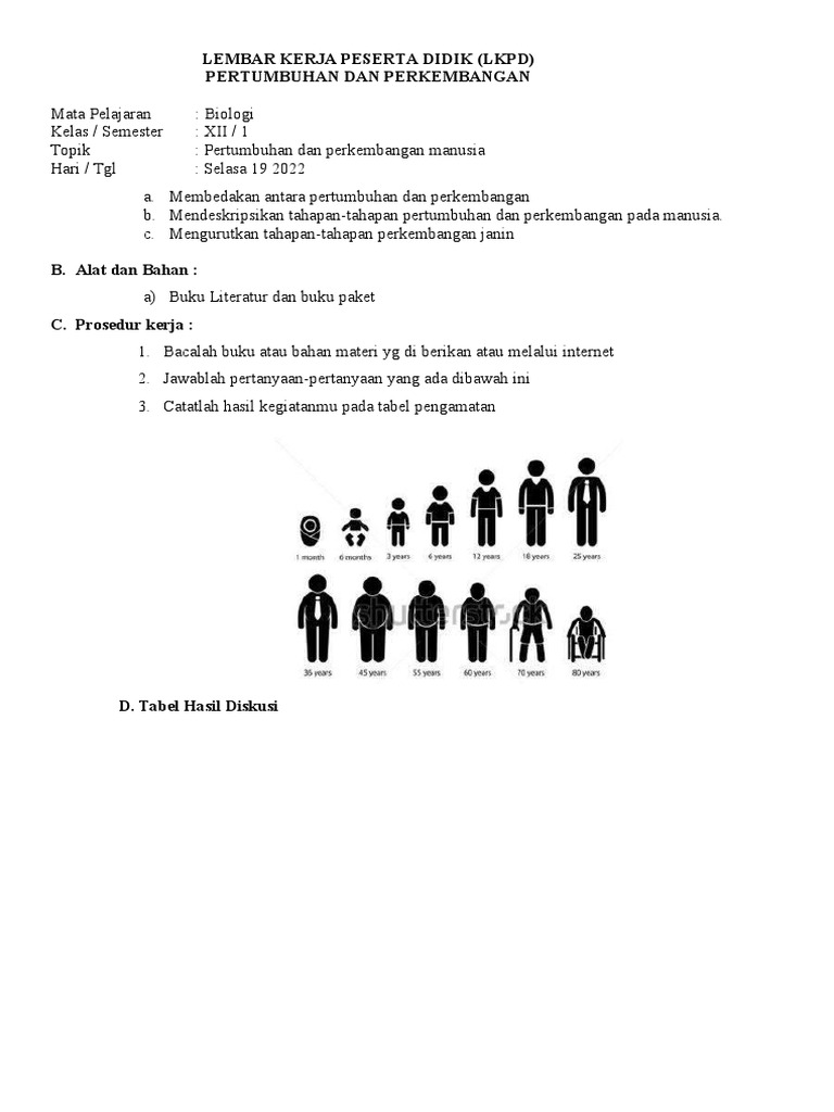 3.ok LKPD Pertumbuhan Dan Perkembangan Manusia Ok | PDF