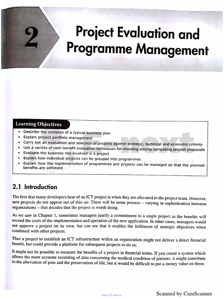 2-Project Evaluation and Programme Management (E-Next - In) | PDF