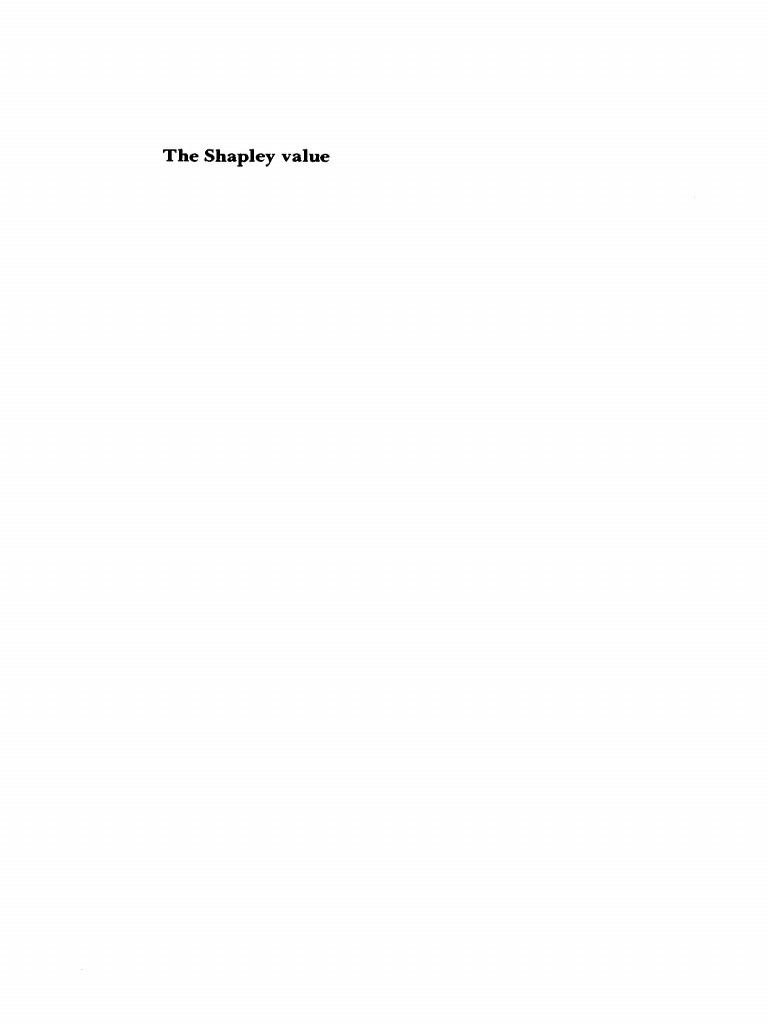 The Shapley Value | PDF | Game Theory | Utility The Shapley Value | PDF | Game Theory | Utility