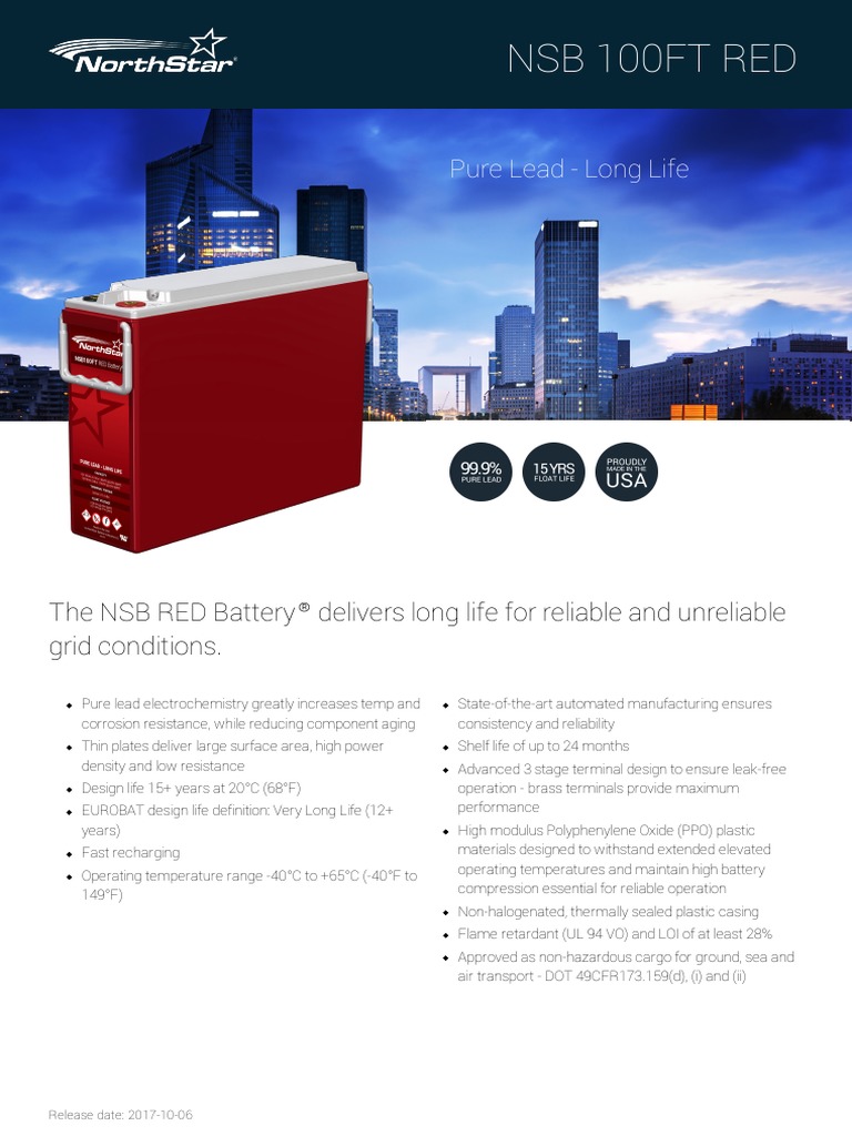 NorthStar NSB 100FT RED | PDF | Chemistry | Electrical Engineering